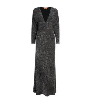 Missoni Sequin Plunge-neck Maxi Dress - Black