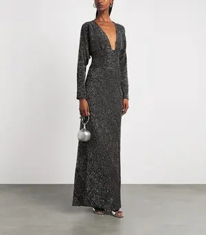 Missoni Sequin Plunge-neck Maxi Dress