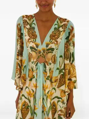 Farm Rio Sand-marine-garden Maxi Dress - Neutrals