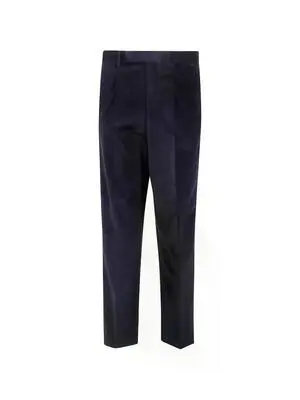 PT TORINO Pleated Corduroy Trousers - Blue