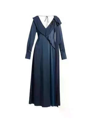 Erdem Crystal-embellished Draped Midi Dress - Blue
