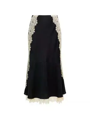 Cinq À Sept Esme Lace-trim Midi Skirt - Black
