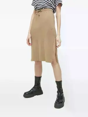 FILA Drawstring Side-slit Midi Skirt - Neutrals