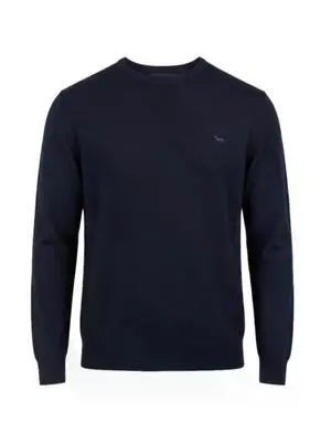HARMONT & BLAINE Logo-embroidered Wool Sweater - Blue