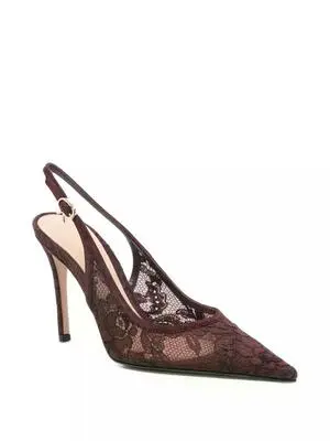 GIANVITO ROSSI Lace Pointed-toe Pumps