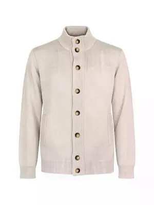 KANGRA High-neck Buttoned Cardigan - Neutrals