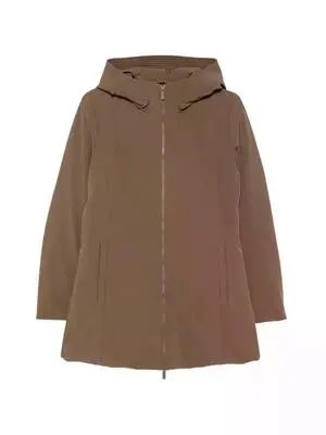 Woolrich Hooded Zip-up Coat - Brown
