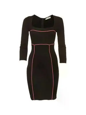Versace Piping-detail Shift Mini Dress - Black