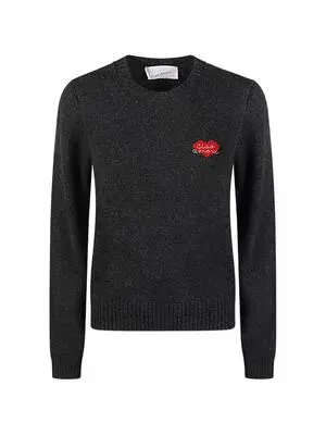 Giada Benincasa Heartbeat Heart-embroidered Sweater - Grey