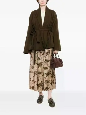 UMA WANG Floral-print Gathered Skirt