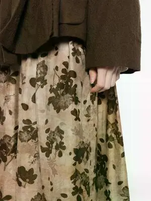 UMA WANG Floral-print Gathered Skirt