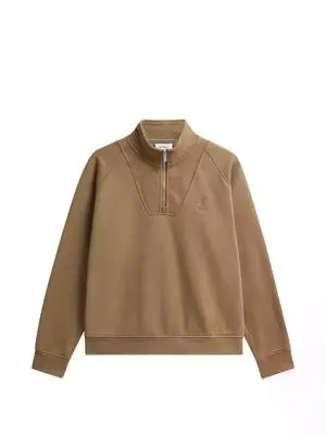 Pringle Of Scotland Half-zip Raglan-sleeve Sweatshirt Brown