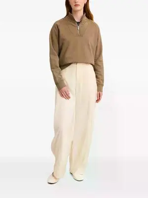 Pringle Of Scotland Half-zip Raglan-sleeve Sweatshirt - Brown