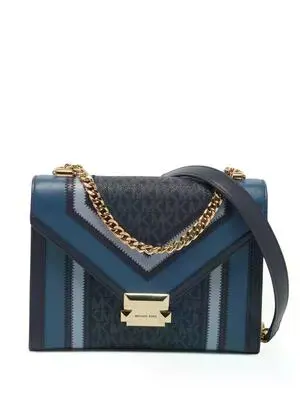 Michael Kors Whitney Monogram-jacquard Shoulder Bag - Blue