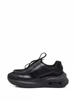 Prada Panelled Low-top Sneakers - Black