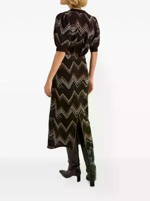 MARIE OLIVER Lizette Chevron-knit Midi Skirt