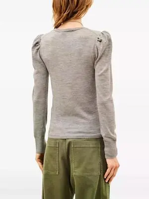 Ba&sh Britanie Puff-sleeve Sweater - Grey