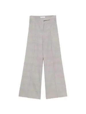 Max Mara Glen Plaid Wool Trousers Olive