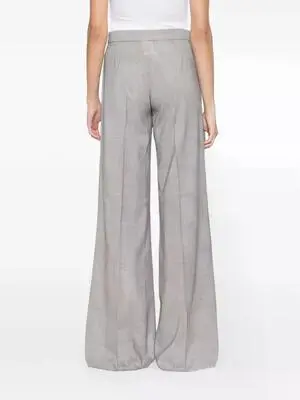 Max Mara Glen Plaid Wool Trousers Olive