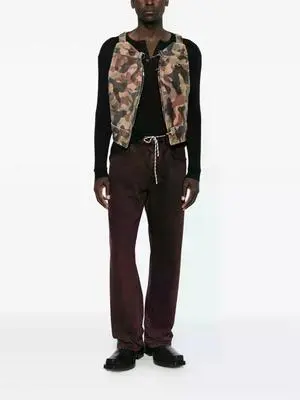 THUG CLUB Camouflage-print Leather Gilet - Neutrals