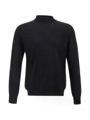 KANGRA Semi-mock Neck Sweater - Black