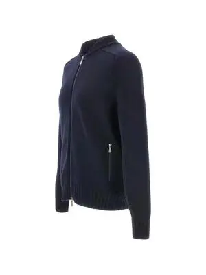 GRAN SASSO Super Geelong Zip-up Ribbed Cardigan