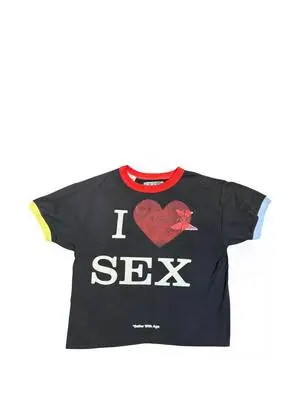 BETTER WITH AGE Graphic-print Ringer T-shirt - Black