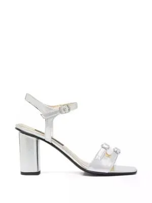 CAREL Triple-strap Block-heel Sandals - Silver
