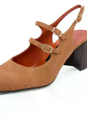 CAREL Banana Double-strap Slingback Pumps