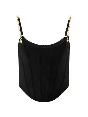 Guess Aisha Chain-link Strap Bustier Top - Black