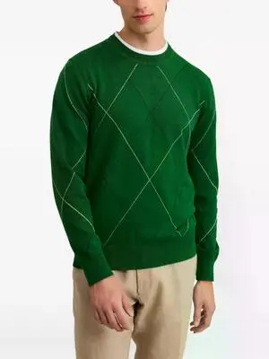 Pringle Of Scotland Argyle-pattern Intarsia Sweater - Green