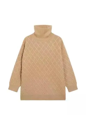 Max Mara Oversized Diamond Wool-and-cashmere Sweater Camel