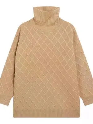 Max Mara Oversized Diamond Wool-and-cashmere Sweater Camel