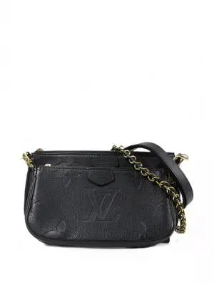 LOUIS VUITTON Monogram Empreinte Leather Shoulder Bag - Black