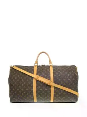 LOUIS VUITTON 1998 Monogram Keepall Bandouliere 60 Travel Bag - Brown