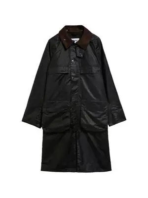 Barbour Waxed-cotton Corduroy-collar Coat - Green