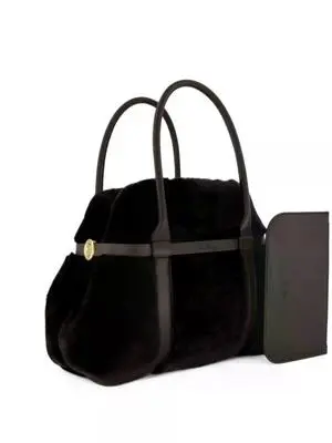 Loro Piana Shearling Leather-trim Tote Bag