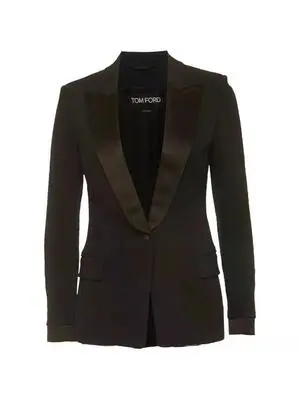 TOM FORD Satin-panel Slim-fit Jacket - Black