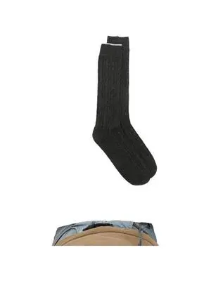 Eleventy Cable-knit Socks - Grey