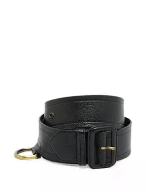 Burberry Buckle Leather Belt - Black