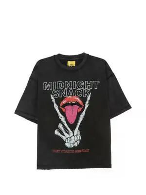DIET STARTS MONDAY Graphic-print Raw-edge T-shirt - Black