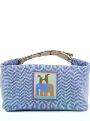 Hermès Animaux Blocks Herringbone Tote Bag