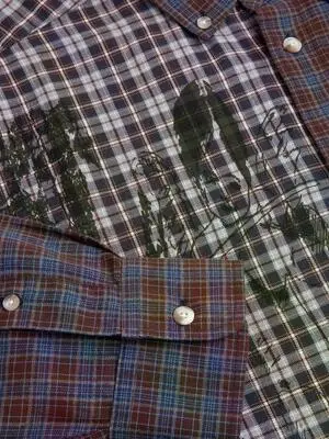 POLAR SKATE CO Ben Ls Violin Panelled Checked Shirt