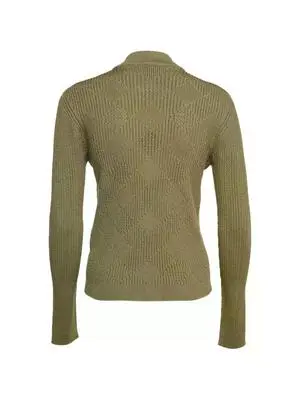 Balmain Button-embellished Gingham-knit Cardigan