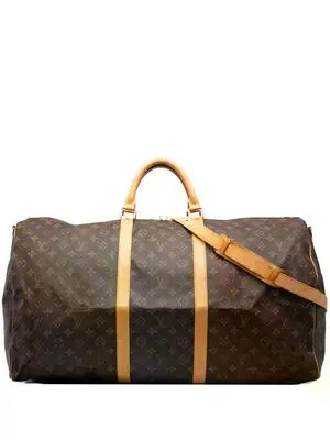 LOUIS VUITTON 2000 Monogram Keepall Bandouliere 60 Travel Bag - Brown