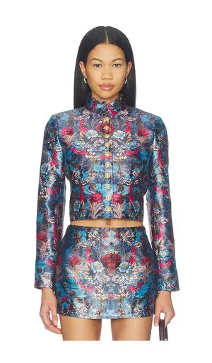 Alice + Olivia Emerson Jacquard Military Jacket - Multi