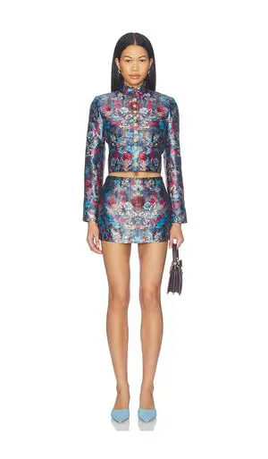 Alice + Olivia Emerson Jacquard Military Jacket