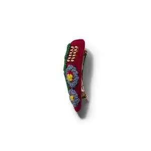 Miu Miu Cotton Hair Clip - Ruby/aviation