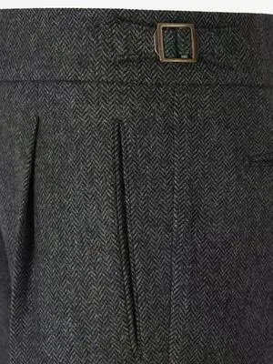 BERWICH Herringbone Pleated Trousers