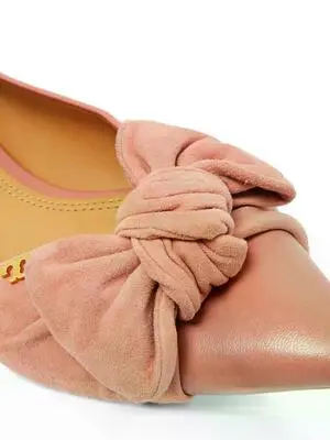 Tory Burch Bow-embellishment Pointed-toe Ballet Flats